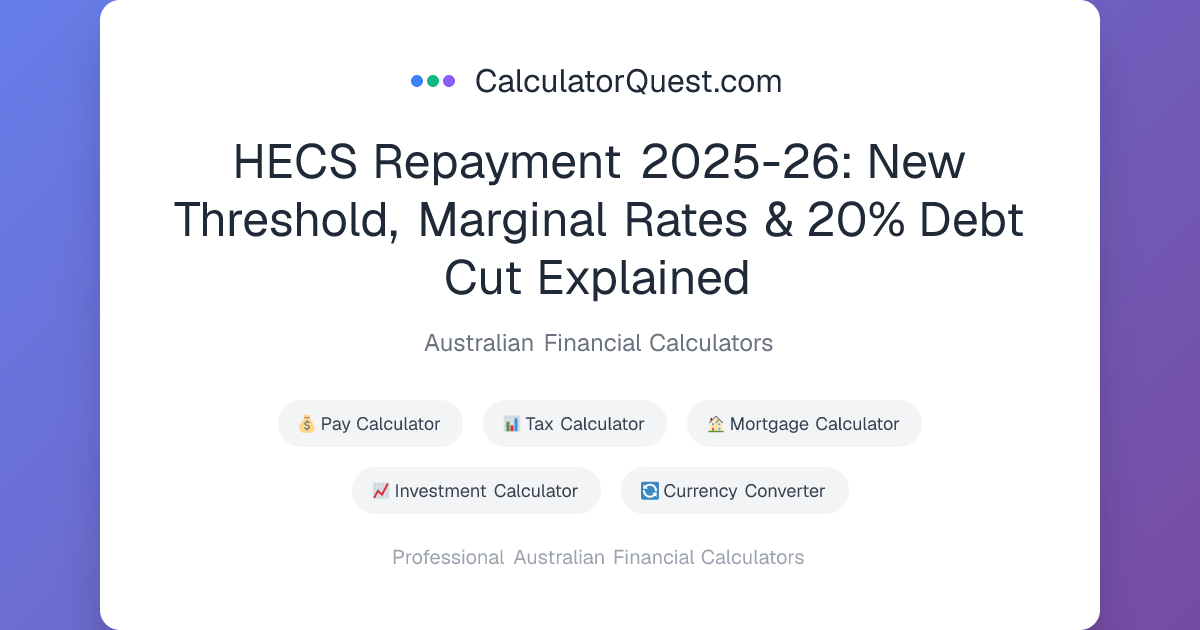 HECS Repayment 2025-26: New Threshold, Marginal Rates & 20% Debt Cut ...